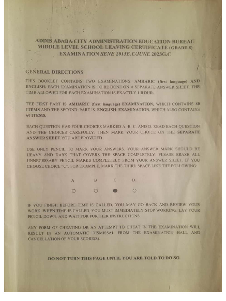 Oromia Grade 8 Exam Results 2017 | PDF