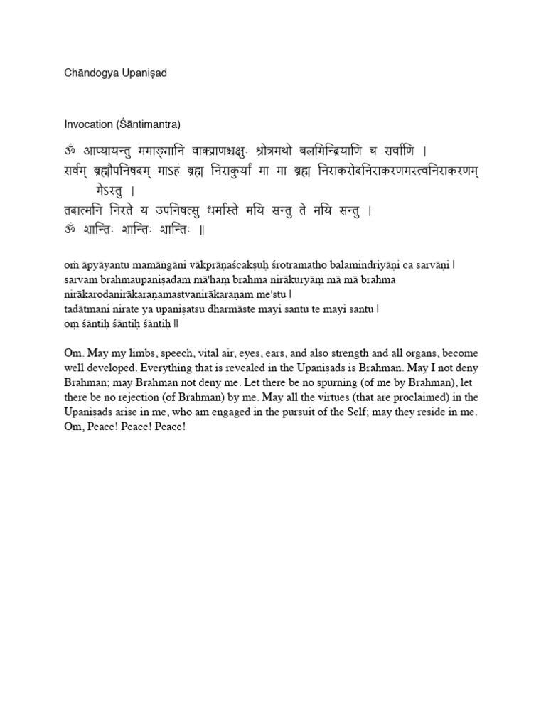 Chandogya_translation_01_Invocation | PDF