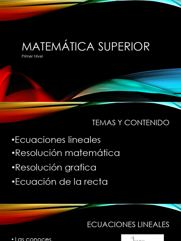 Sem 1 Matematica Superior 1 | PDF | Ecuaciones | Linealidad
