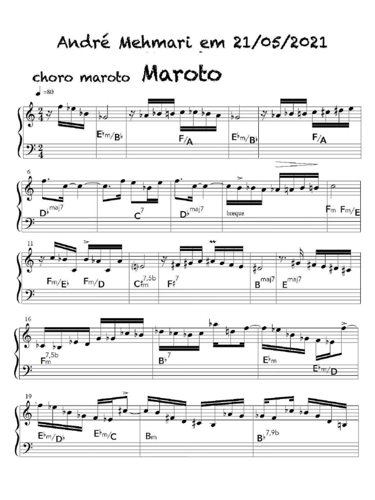 Andre Mehmari - Choro Maroto 21 | PDF