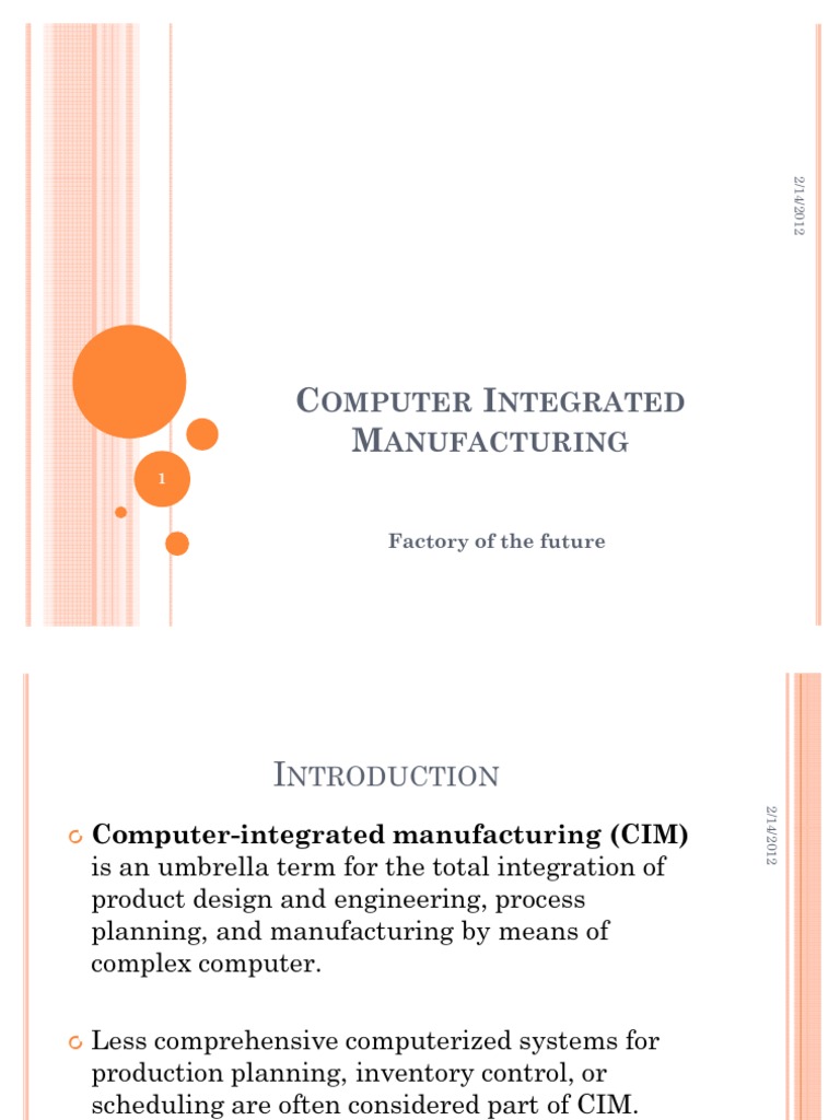 Computer Integrated Manufacturing | PDF | Computer Aided Design ...