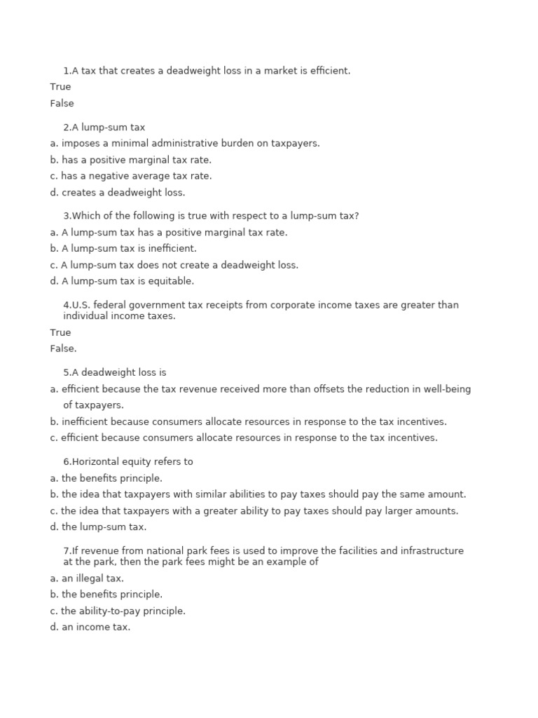 Chapter 9 Review Question 2 | PDF | Taxes | Equity (Economics)