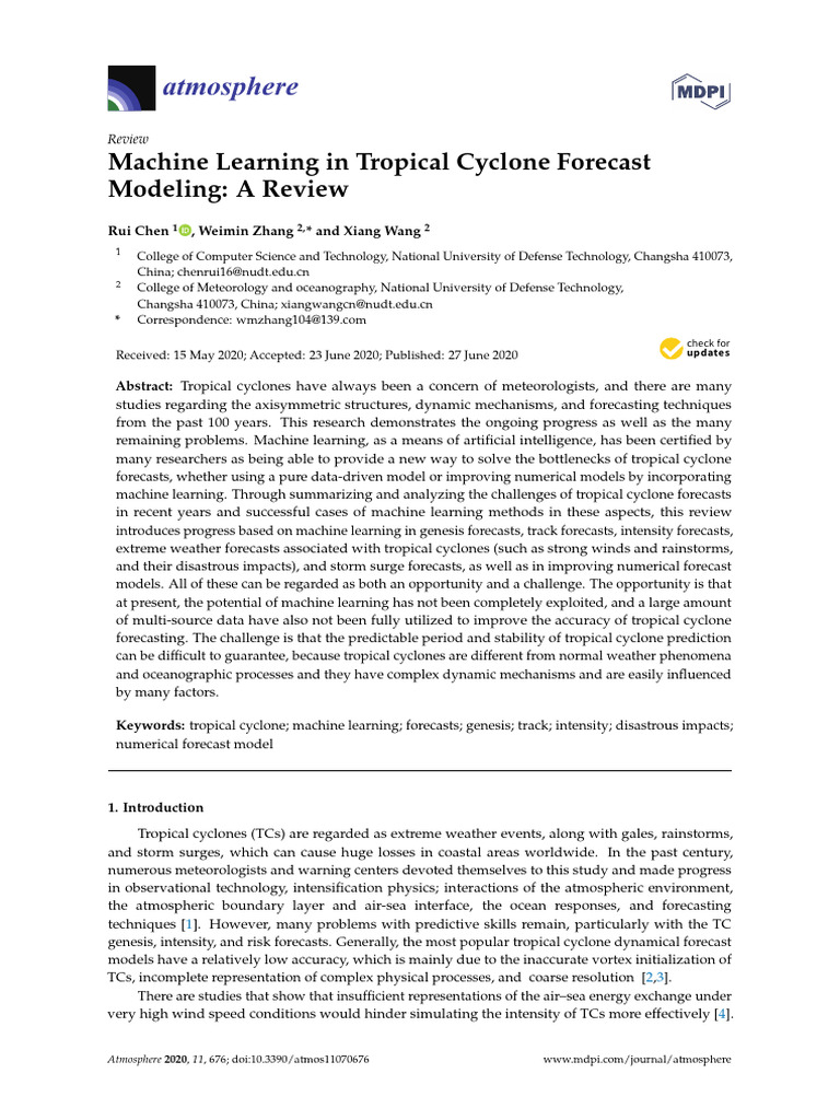 atmosphere-11-00676-v2 | PDF | Machine Learning | Weather Forecasting