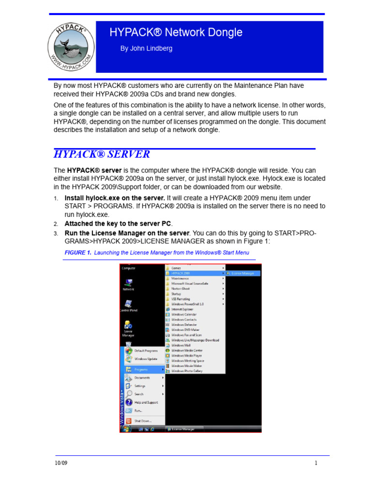 hypack-network-dongle | PDF | Server (Computing) | Microsoft Windows