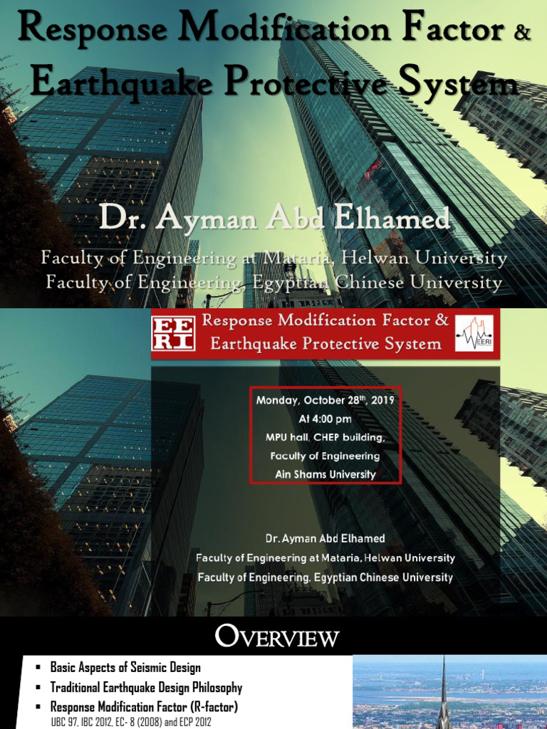 Response Modification Factor & Earthquake Protective System 27-10-2019 ...