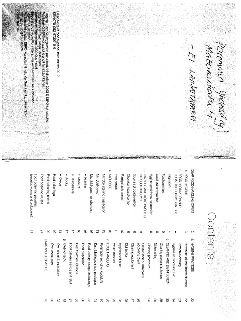 Englanti - Hygieniapassi Materiaali | PDF