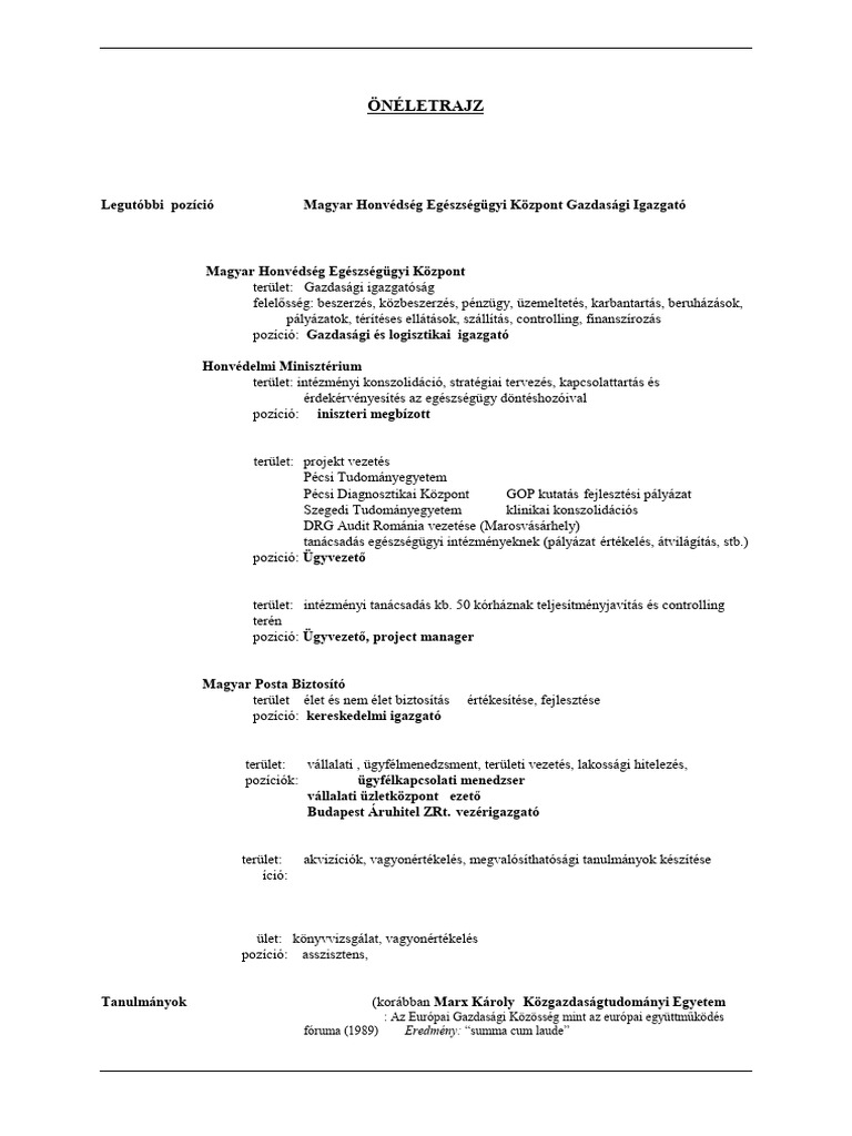 Kancellar CV Magyar 2016 | PDF