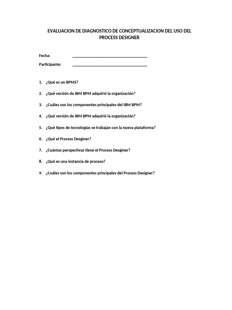 Evaluación Pre y Pos Proces Designer | PDF