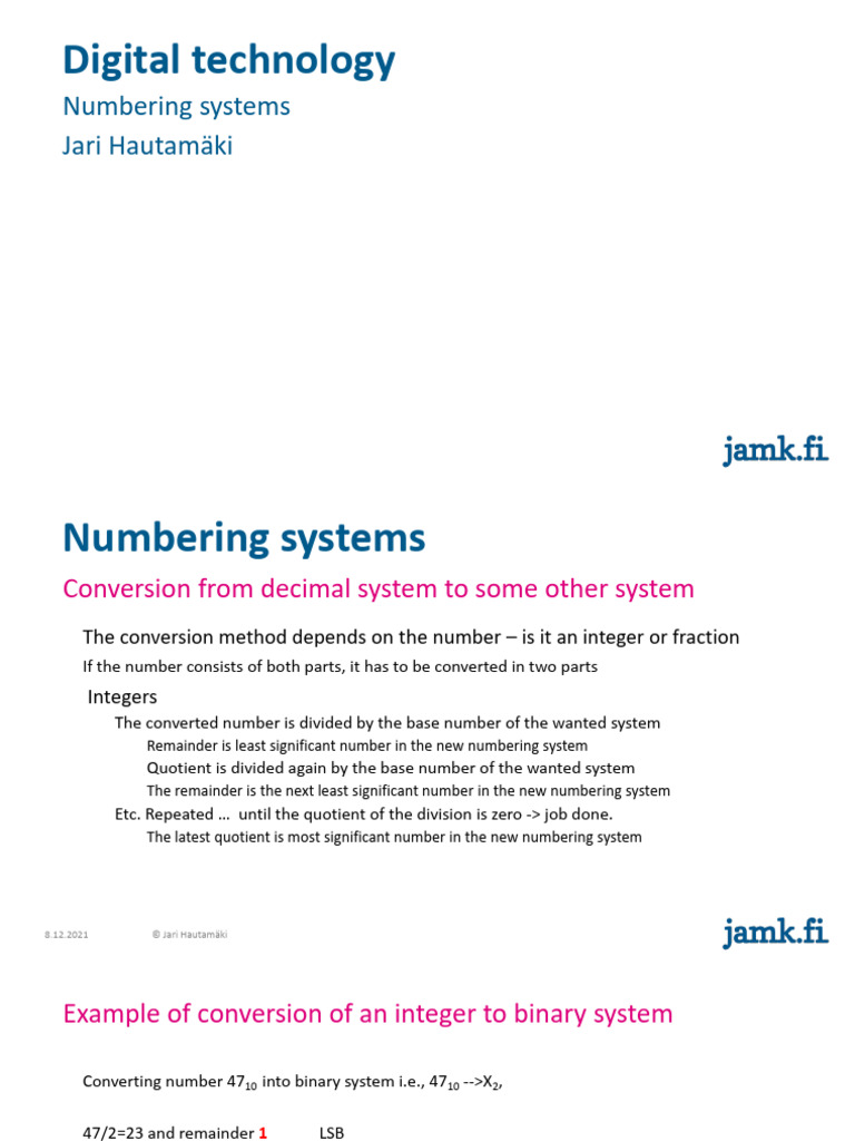 03.Numbering Systemms Conversion | PDF | Decimal | Numbers