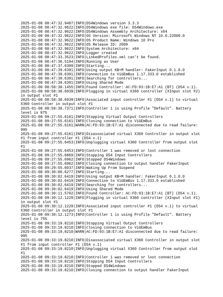 Ds4windows Log 20250109.0 | PDF | Xbox 360 | Microsoft