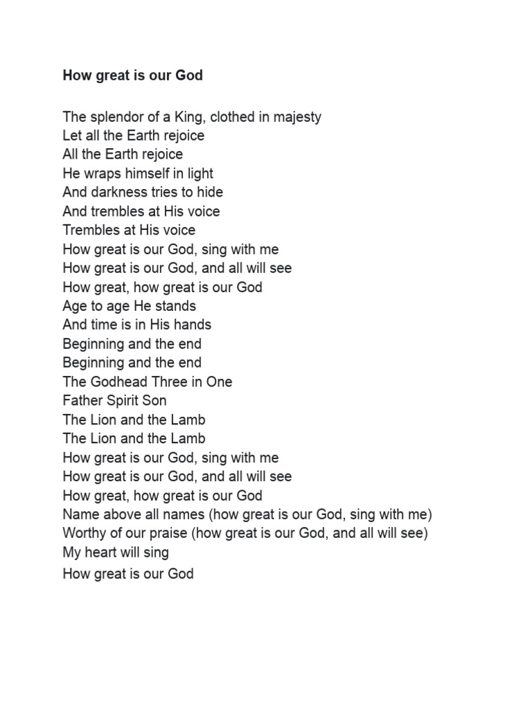 Dakila Ka: How Great Is Our God Lyrics | PDF