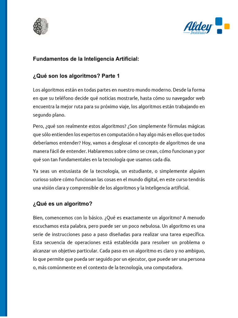 Anexo unidad 1. Curso Fundamentos de Inteligencia Artificial. | PDF ...