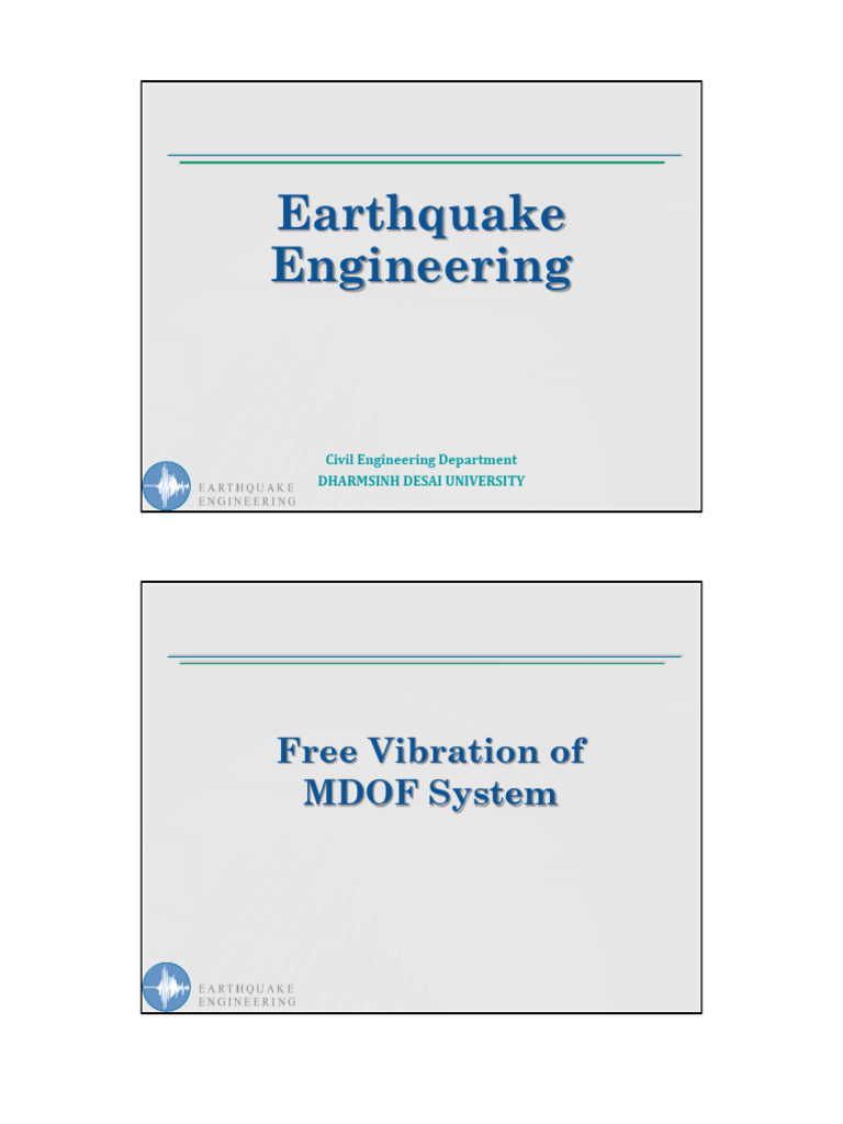 L9 - Free Vibration of MDOF Systems | PDF | Eigenvalues And ...