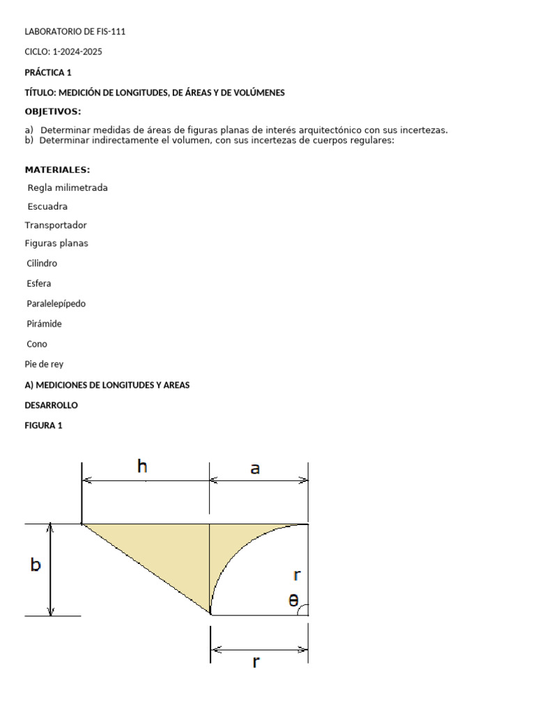 Practica 1, Mediciones de Areas y Volumenes | PDF | Volumen | Metrología
