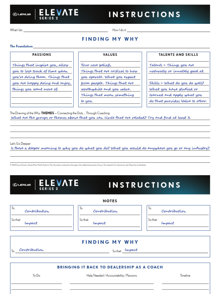 Lexus ELEVATE 2-Page Worksheet - v3 - 0 | PDF | Toyota | Lexus