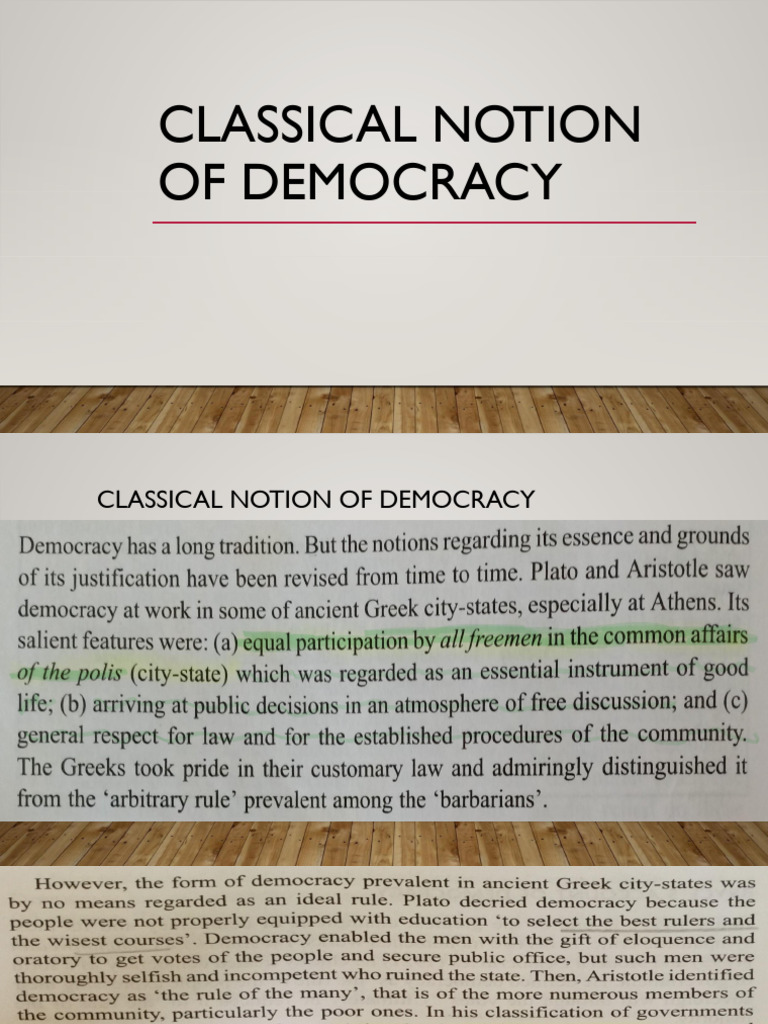 Classical Views on Democracy Explained | PDF