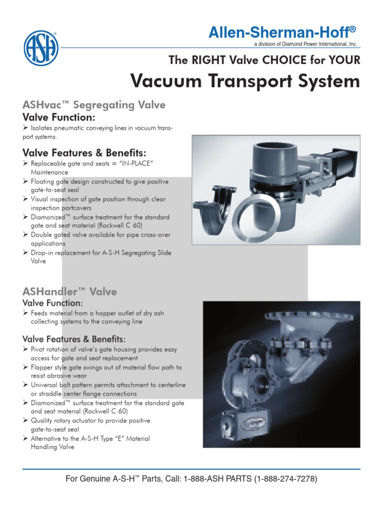 ASH - Valves For Vacuum Transport System | PDF | Valve | Tools