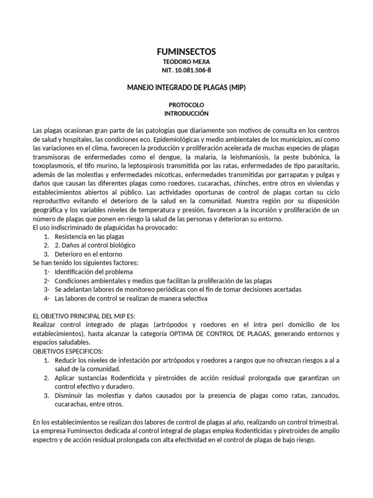 Manejo integral de plagas | PDF | Plaga (organismo) | Pesticida