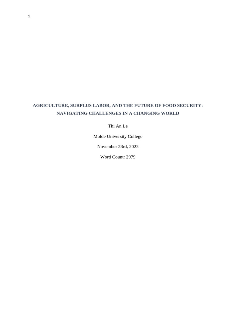 The Role of Agriculture and Surplus Labor For Industrialization | PDF ...