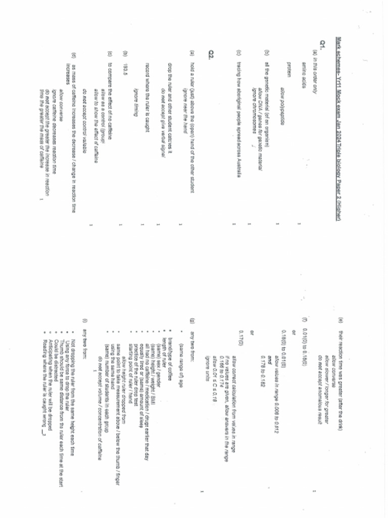 Triple Biology Paper 2 MS | PDF
