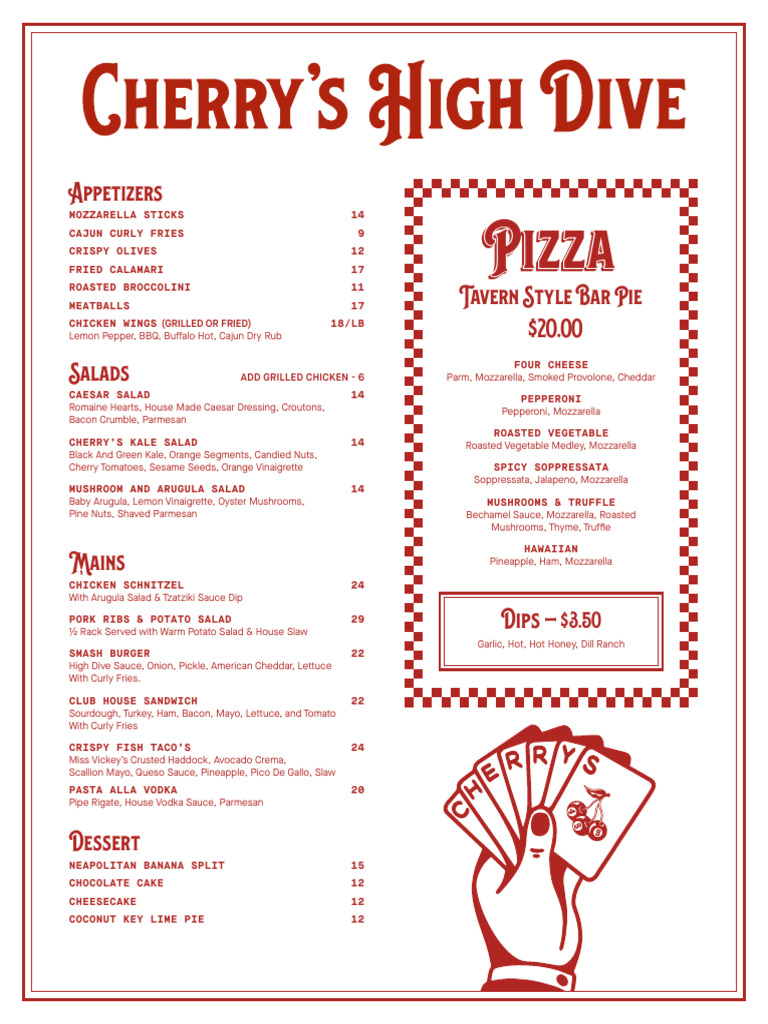 2023-12-11---Cherrys-Menu (1) | PDF | Salad | Pancake