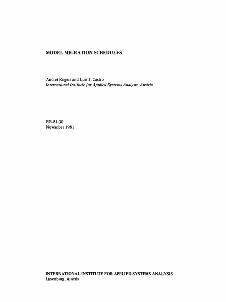 Model Migration Schedules 1981 Pdf Labour Economics Demography
