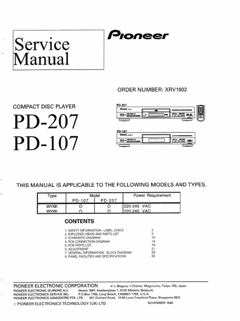 Pioneer Pd-107 207 SM | PDF