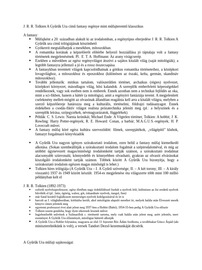 A Gyűrűk Ura | PDF