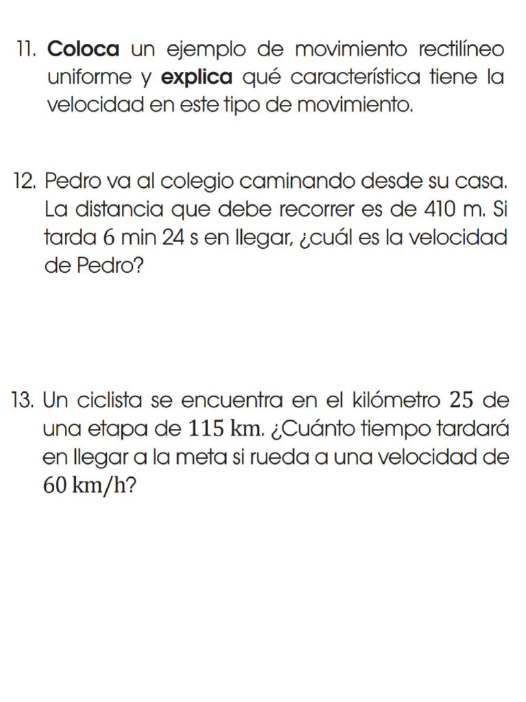 Ejercicios MRU | PDF