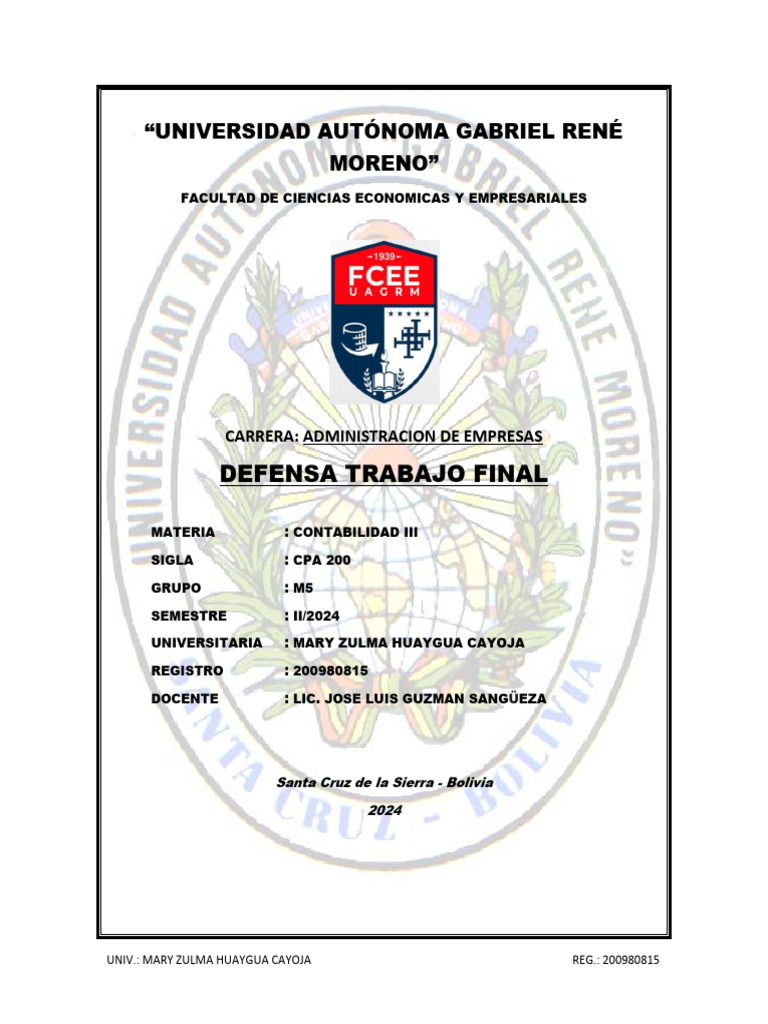 Defensa Trab Final Cpa m5 | PDF | Compartir (Finanzas) | Préstamos