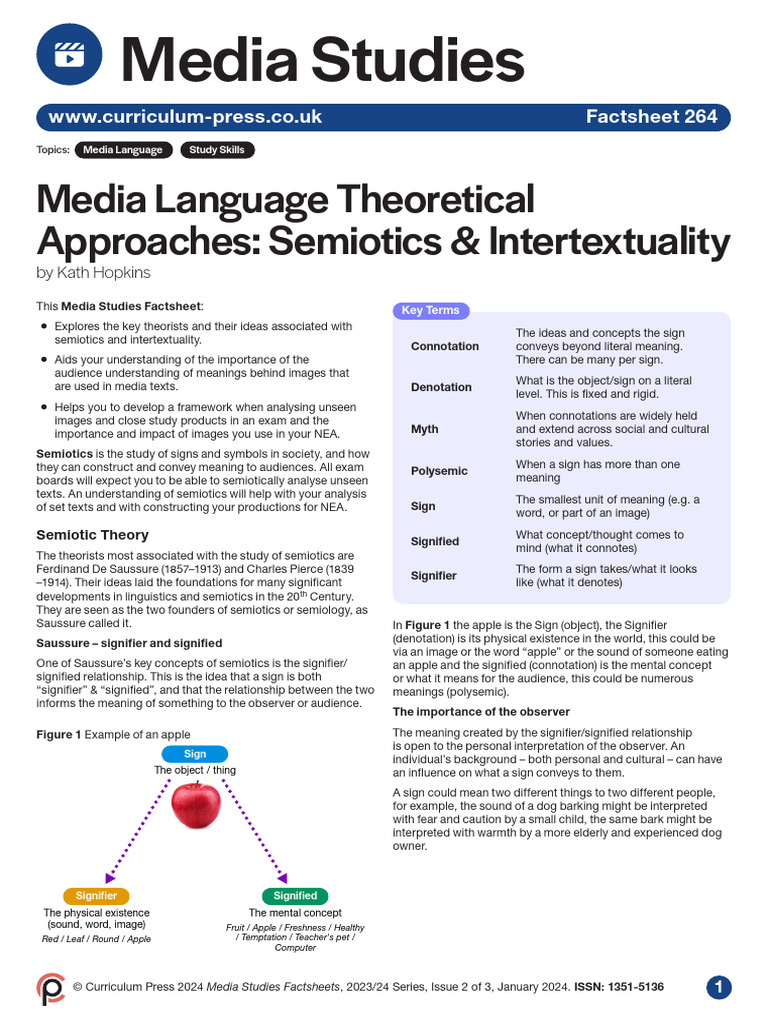 01 Semiotics and Intertextuality | PDF | Semiotics | Symbols
