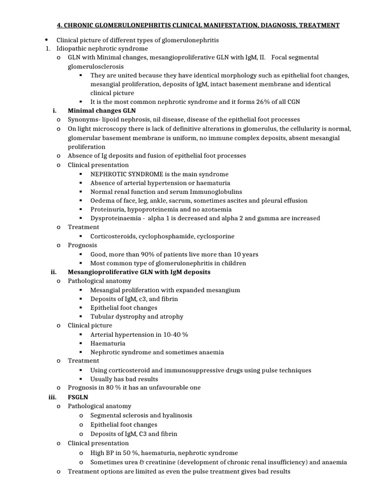 4. CHRONIC GLOMERULONEPHRITIS CLINICAL MANIFESTATION, DIAGNOSIS ...