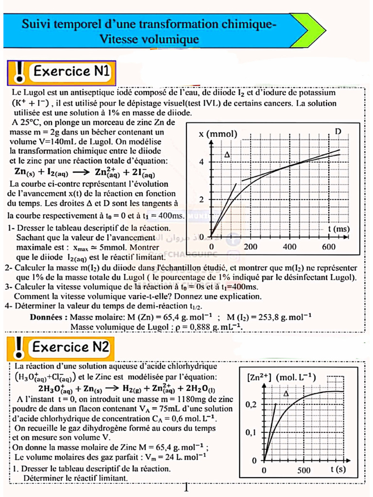 Série D'exercices Suivi Temporel - 2BAC | PDF