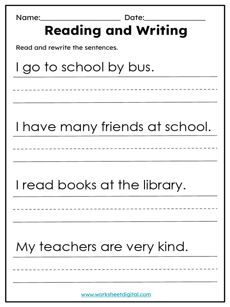 Reading and Writing Back To School Sentences Kiyh9h | PDF