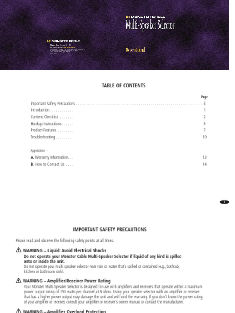 Specifications 47987 | PDF | Loudspeaker | Electrical Connector