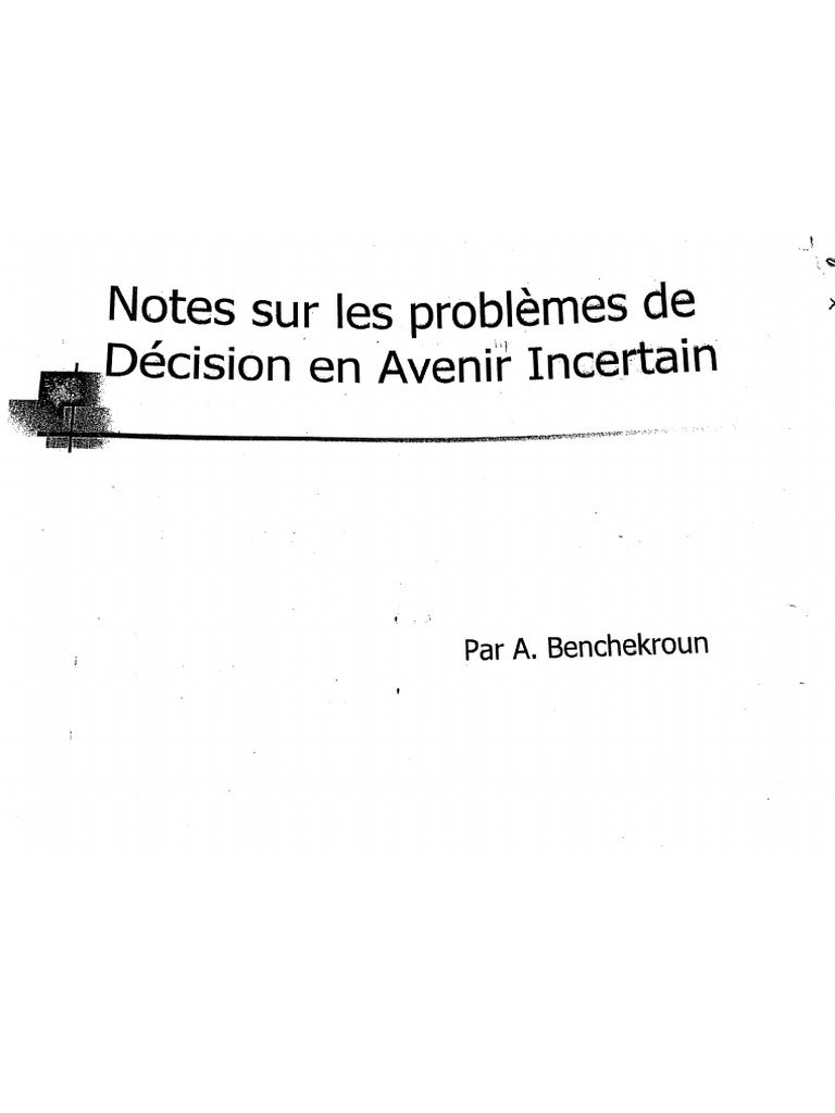 Avenir Incertain | PDF