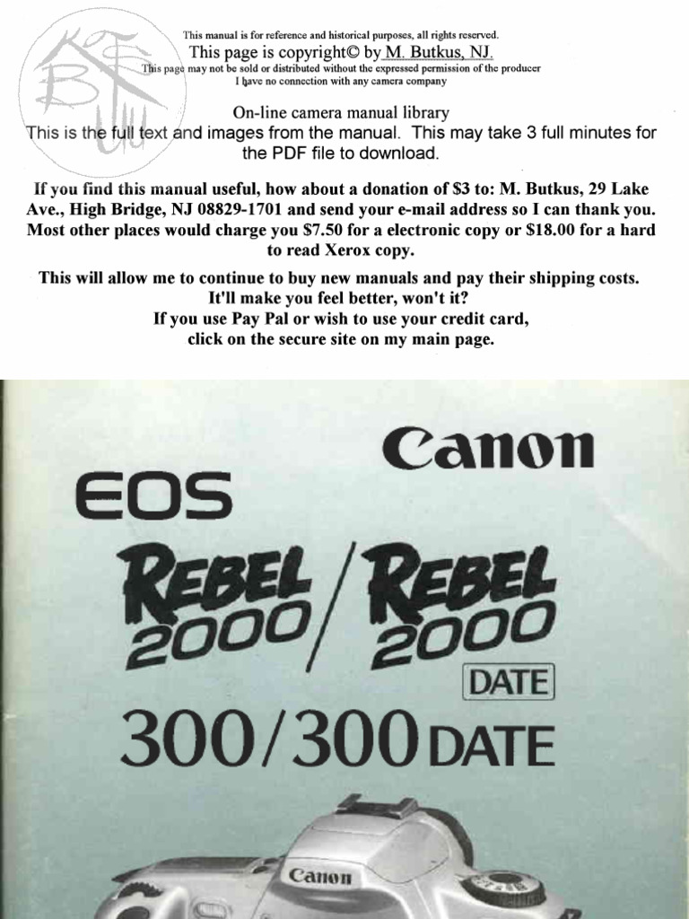 Canon EOS Rebel 2000 User Manual | PDF | Red Eye Effect | Canon Eos