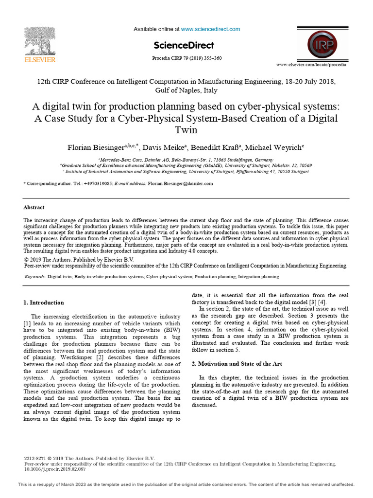 A digital twin for production planning based on cyber-physical systems_ A Case Study for a Cyber ...