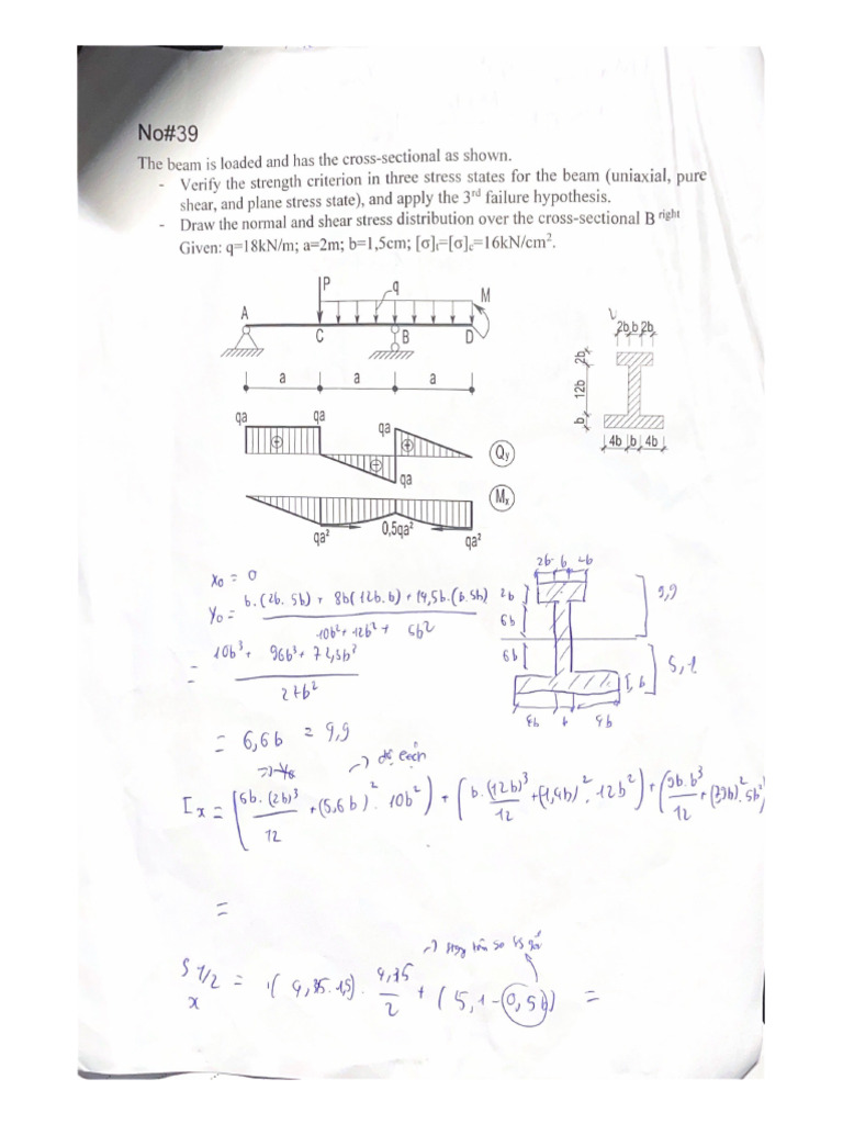 The Beam Is Loaded and Has The Cross-Sectional As Shown. | PDF