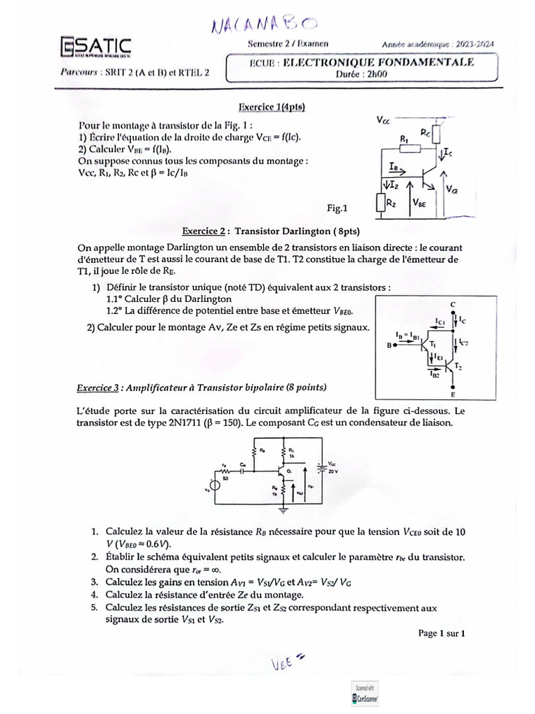 Devoir Et Examen | PDF