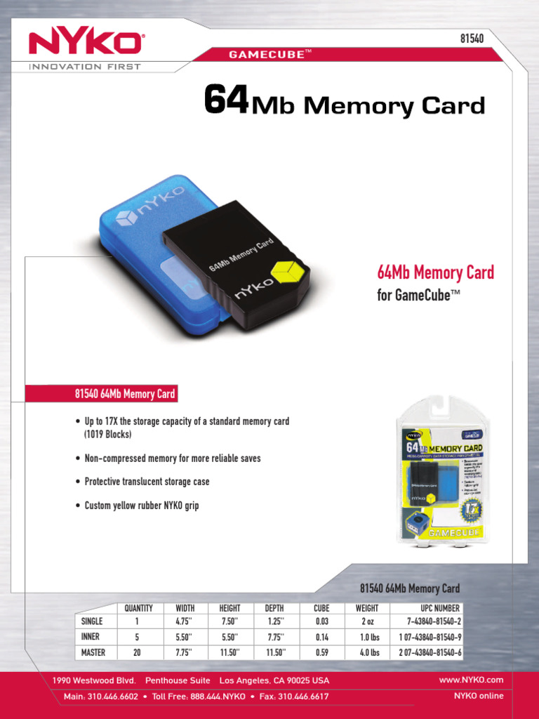 81540 MemoryCard DS | PDF