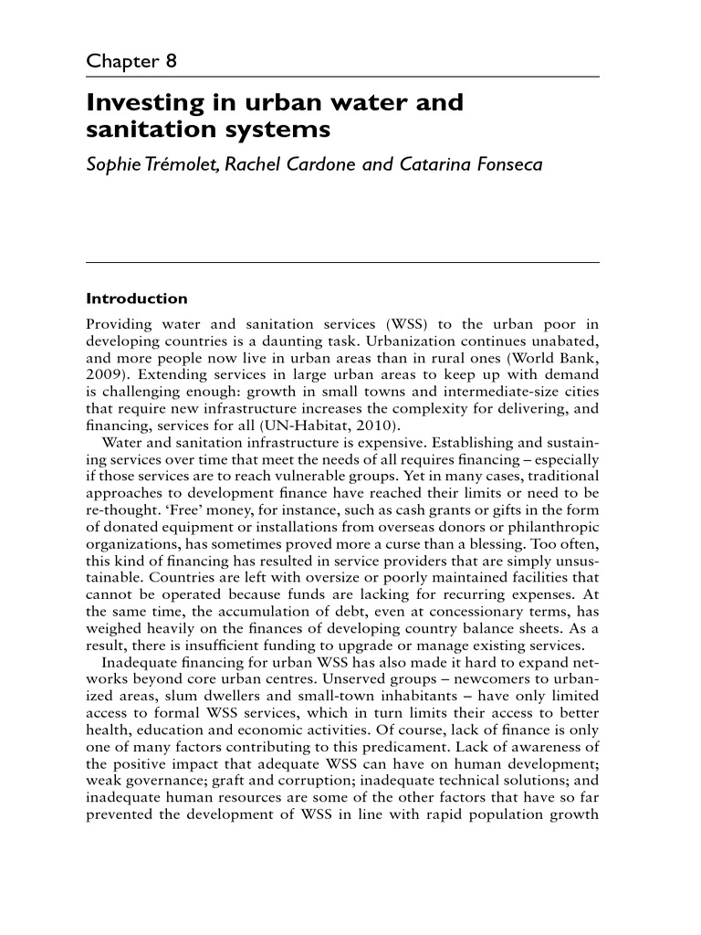 Investing in Urban Water and Sanitation Systems | PDF | Official ...