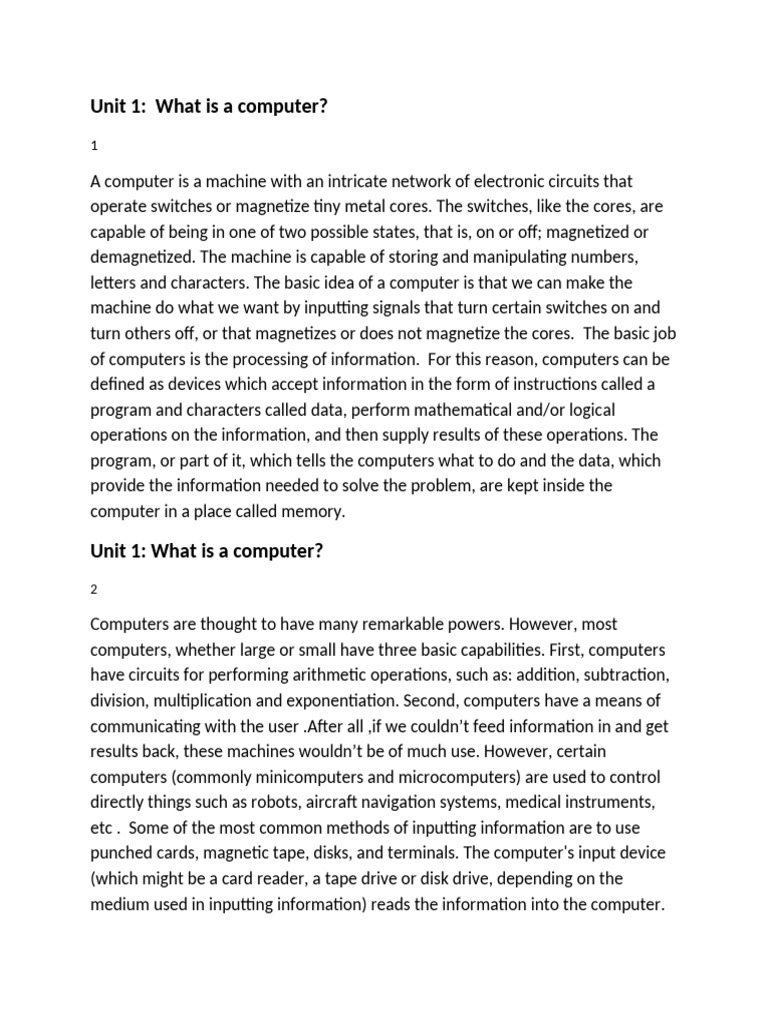 Unit One ICT | PDF | Computer Program | Programming