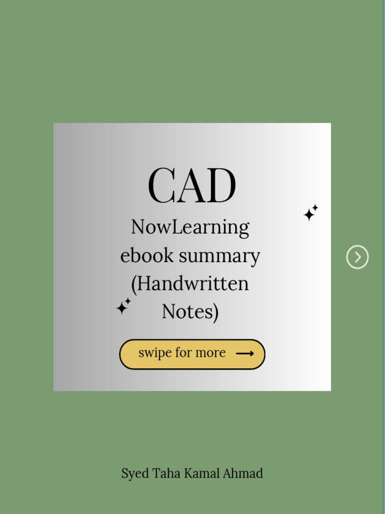 CAD Ebook Summary by Taha Kamal | PDF
