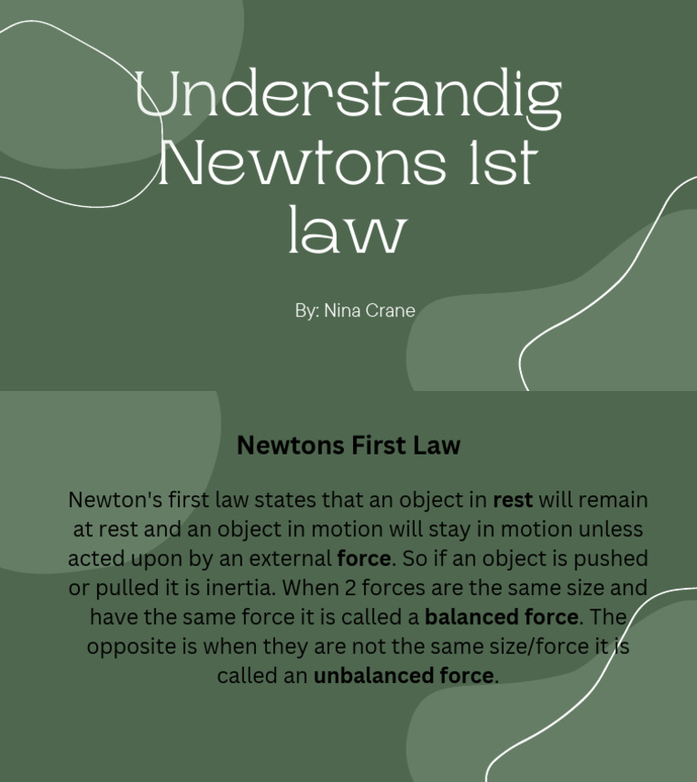 Understandig Newtons 1st Law of | PDF