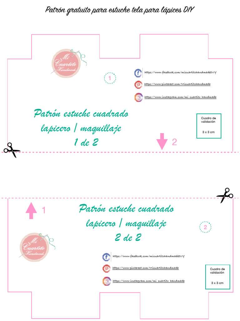 Patrón Estuche Tela Lapices | PDF