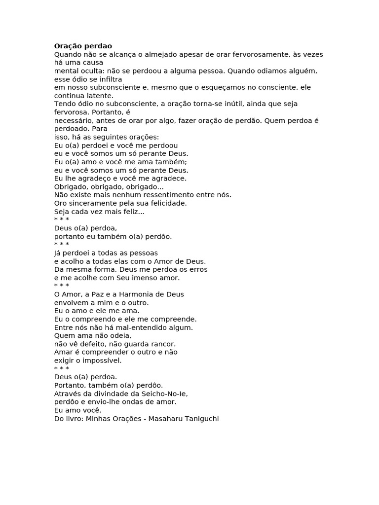 Oração Do Perdão Pdf