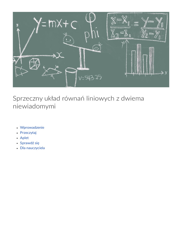 Sprzeczny Uklad Rownan Liniowych Z Dwiema Niewiadomymi | PDF