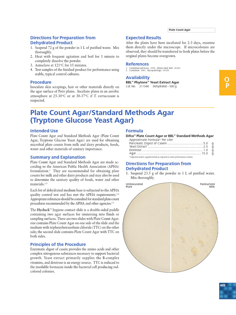 Plate-Count-Agar | PDF | Agar | Milk