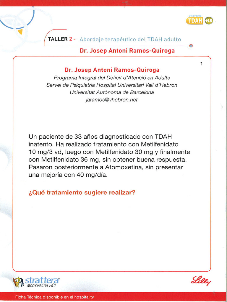 Abordaje Terapuético Del TDAH Adulto | PDF